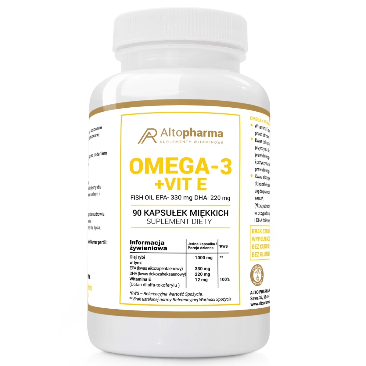 ALTO PHARMA Omega 3 Witamina E 330/220 90 kaps