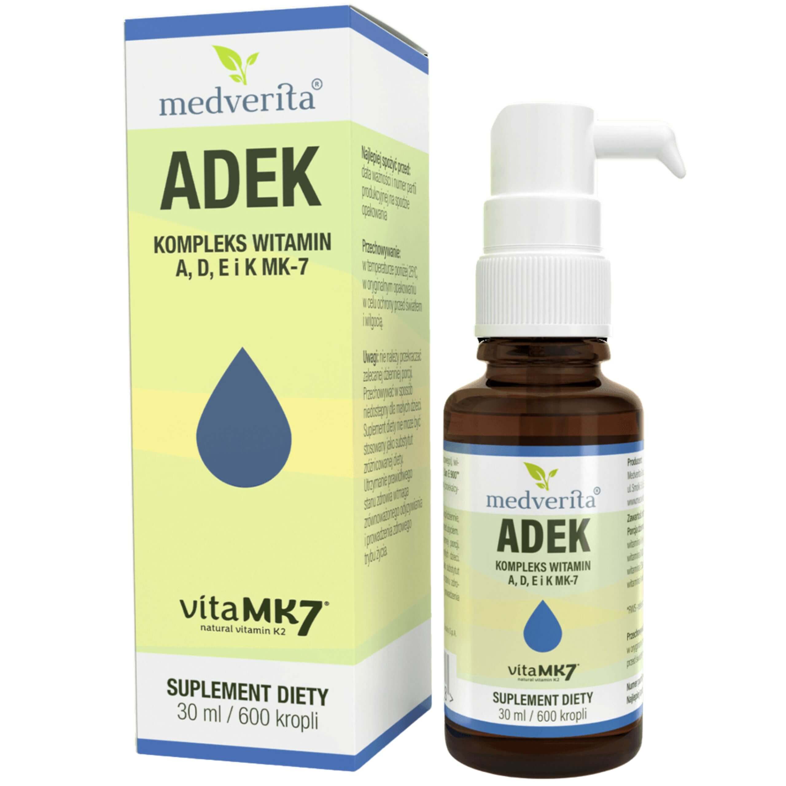 MEDVERITA Witaminy ADEK Retinol W Kroplach 30 ml