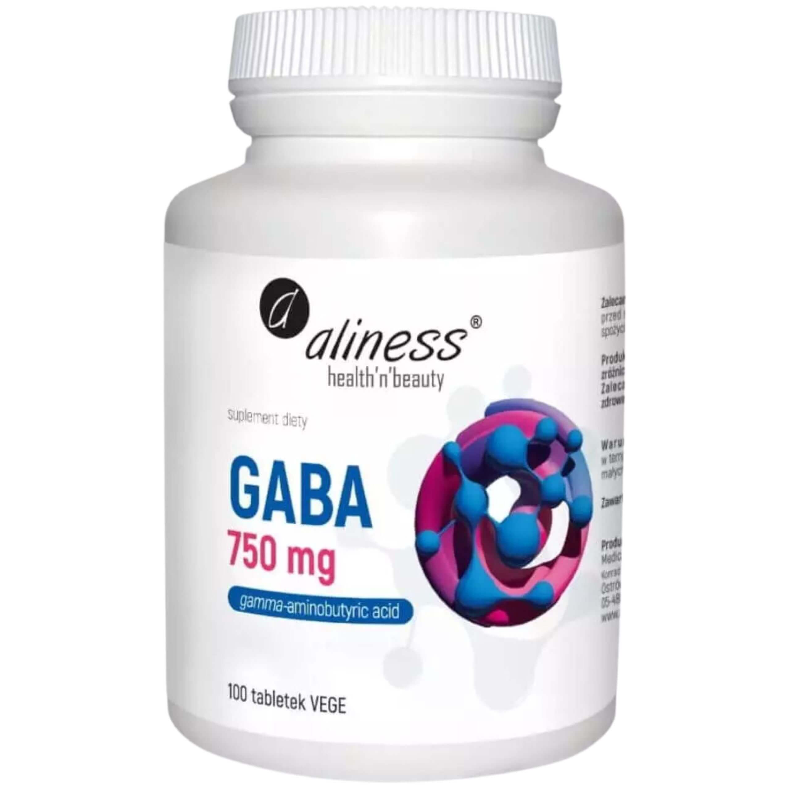 ALINESS GABA Gamma Amino Butyric Acid 750 mg 100 tab